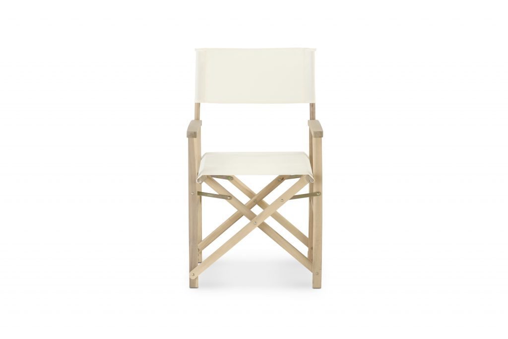 Pack de 6 Sillón director jardín madera color claro tejido crudo ...
